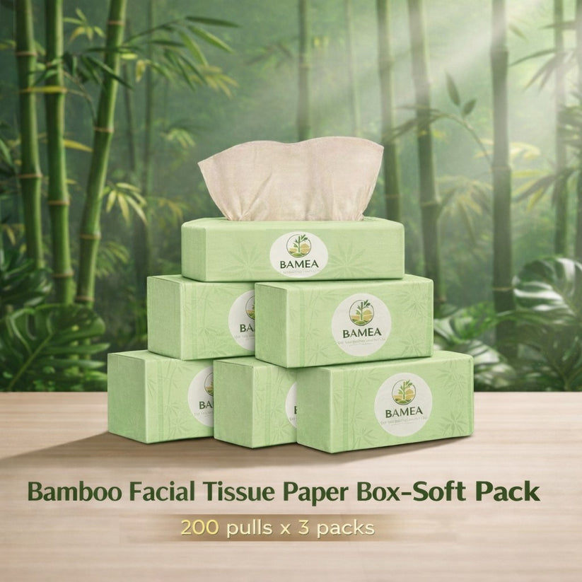 BAMEA Bamboo Facial Tissue Paper Box-Soft Pack |200 pulls x 3 packs ...